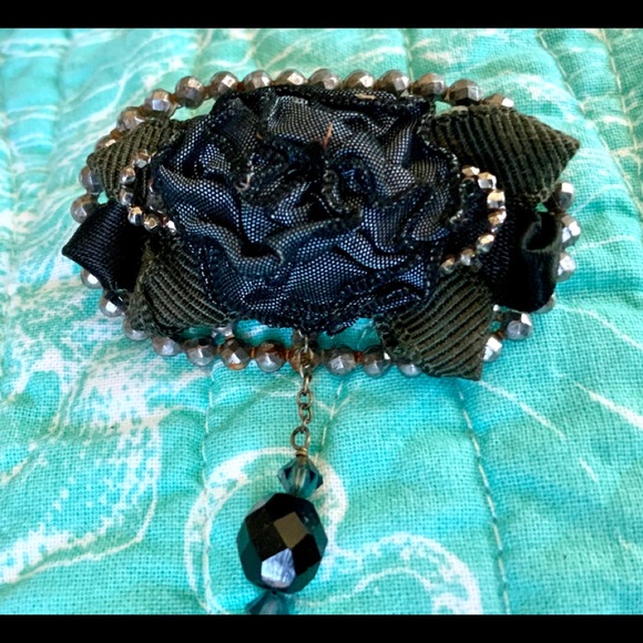 Jewelry | Victorian Handmade Ribbon Rose Brooch | Poshmark